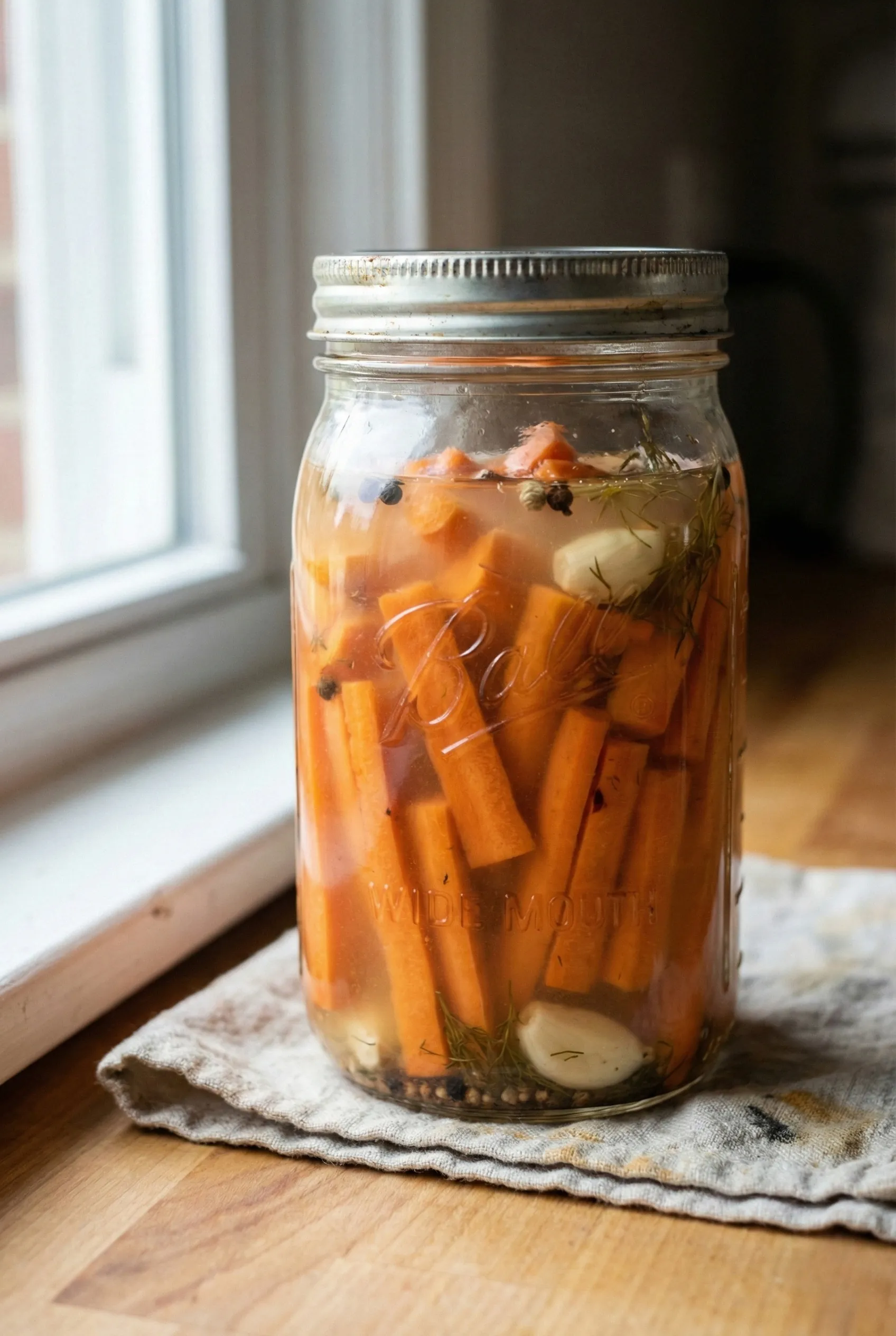 Crunchy Fermented Carrot Sticks with Zesty Flavor Burst